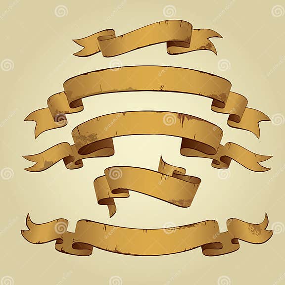 Old Banners (illustration) stock vector. Illustration of curled - 4390776