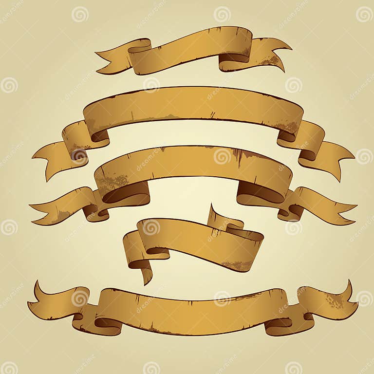 Old Banners (illustration) stock vector. Illustration of curled - 4390776