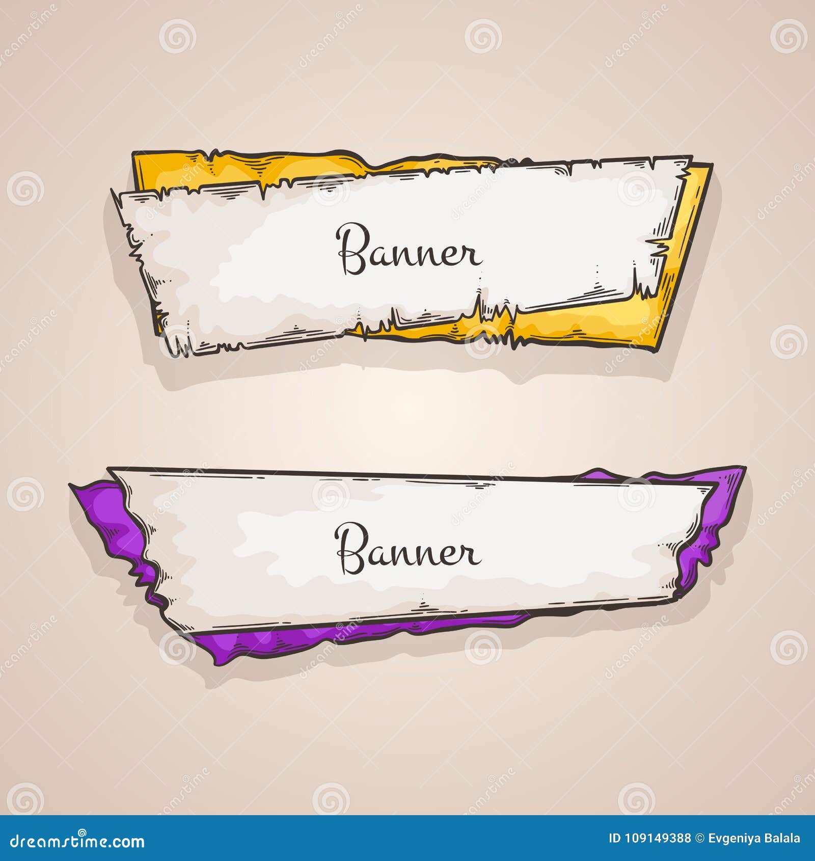 Old Banners Vector Collection. Stock Vector - Illustration of blank ...