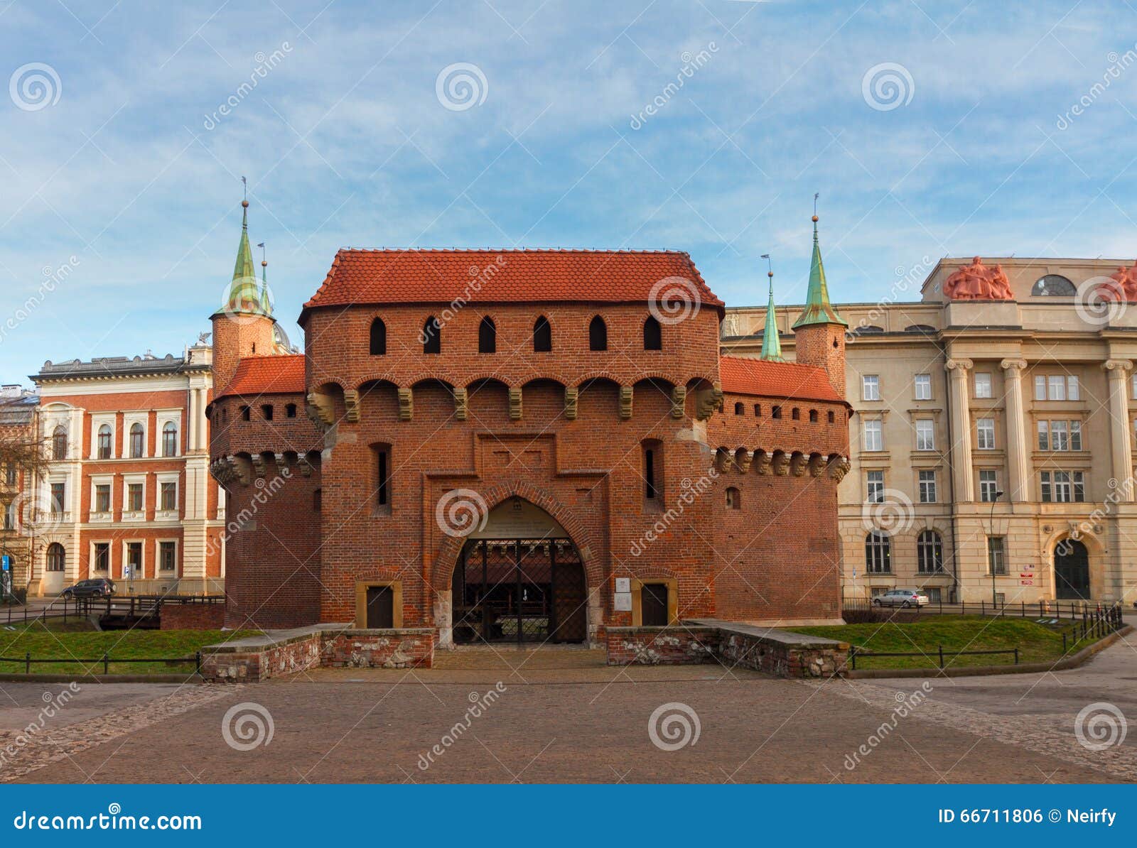 Old Barbacan in Krakow, Poland Stock Photo - Image of square, tower ...