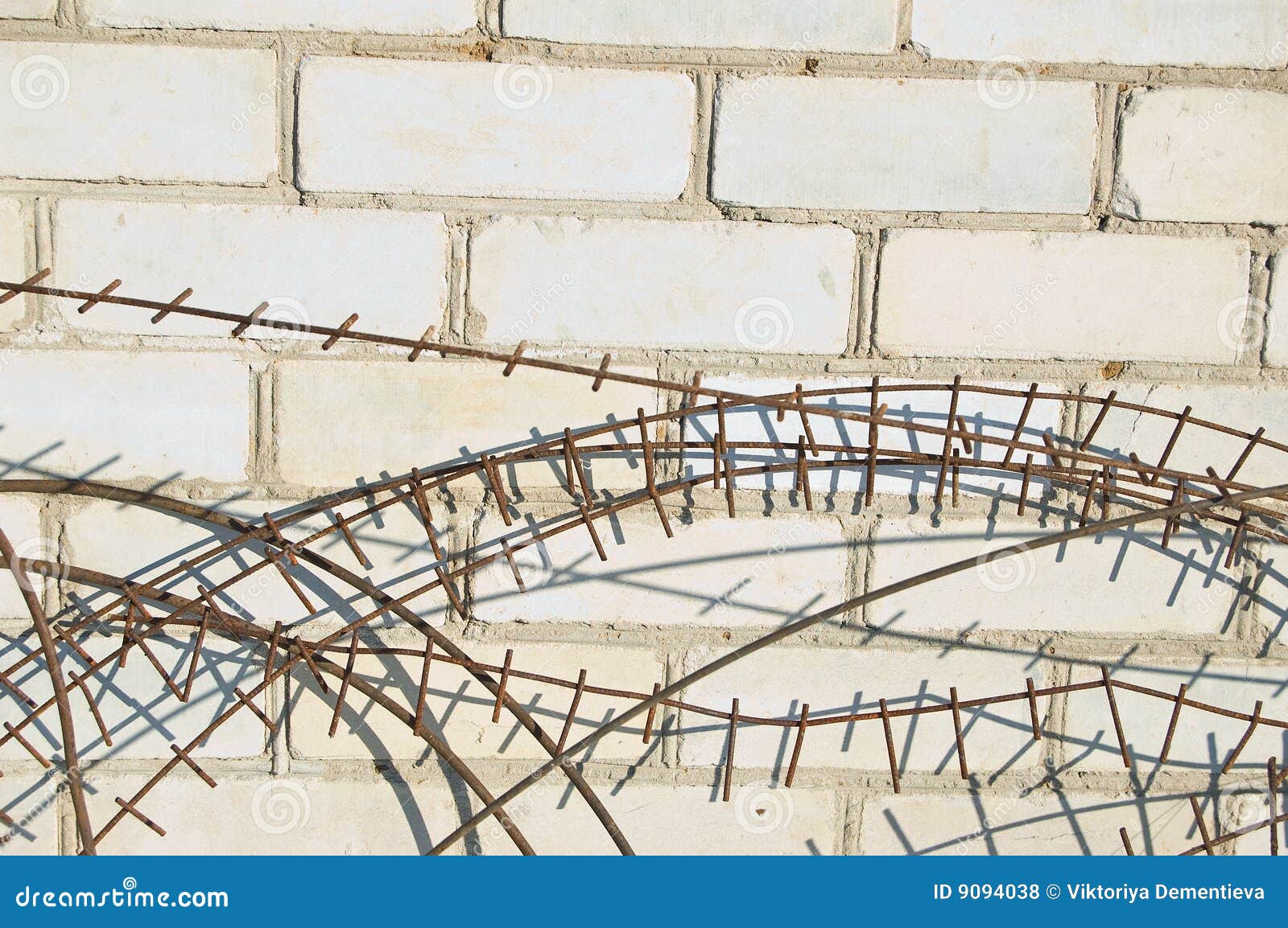 Old Barbed Wire Against Wall of the House Stock Photo - Image of ...