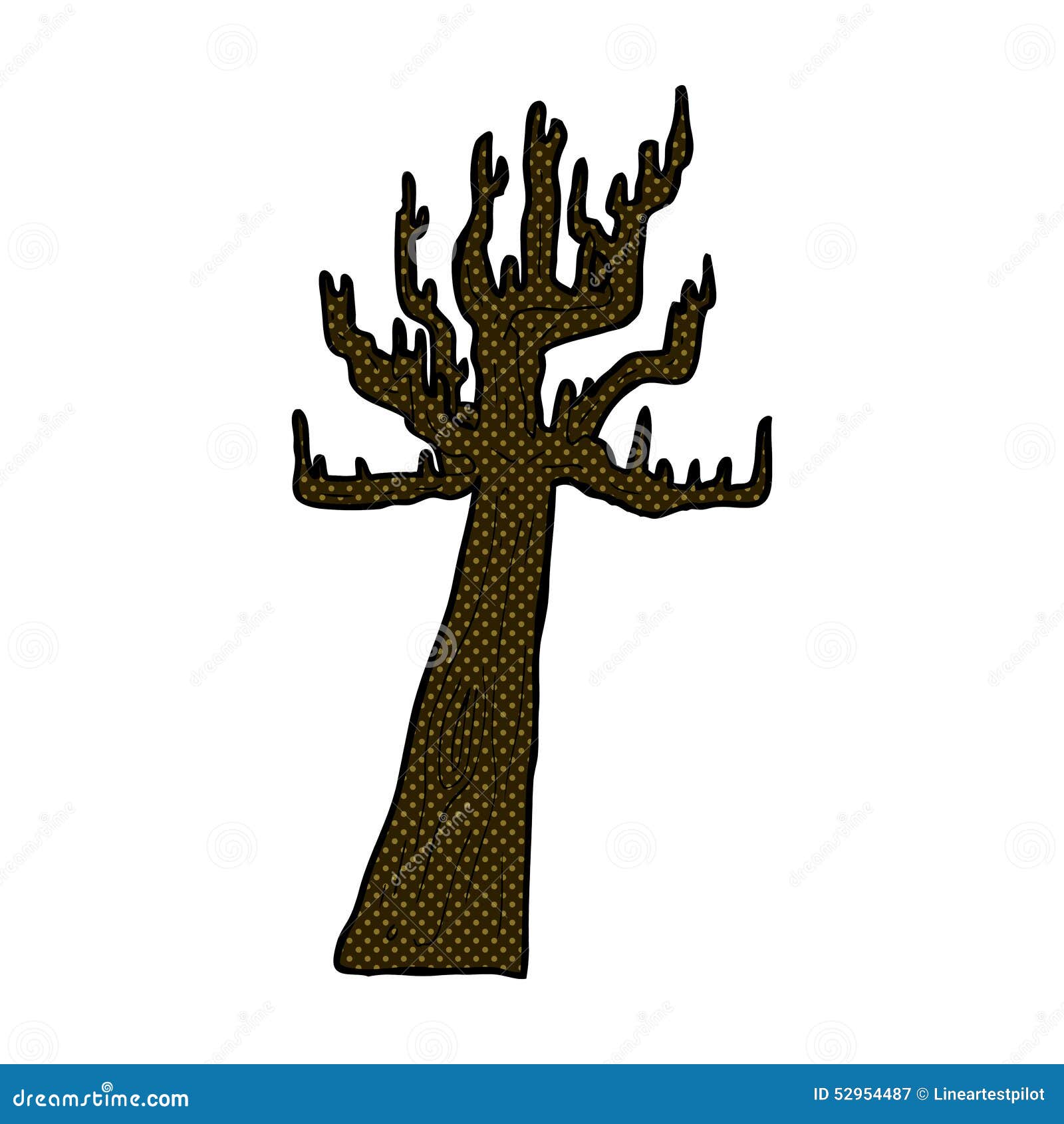 Old Bare Tree Comic Cartoon Stock Illustration - Illustration of ...