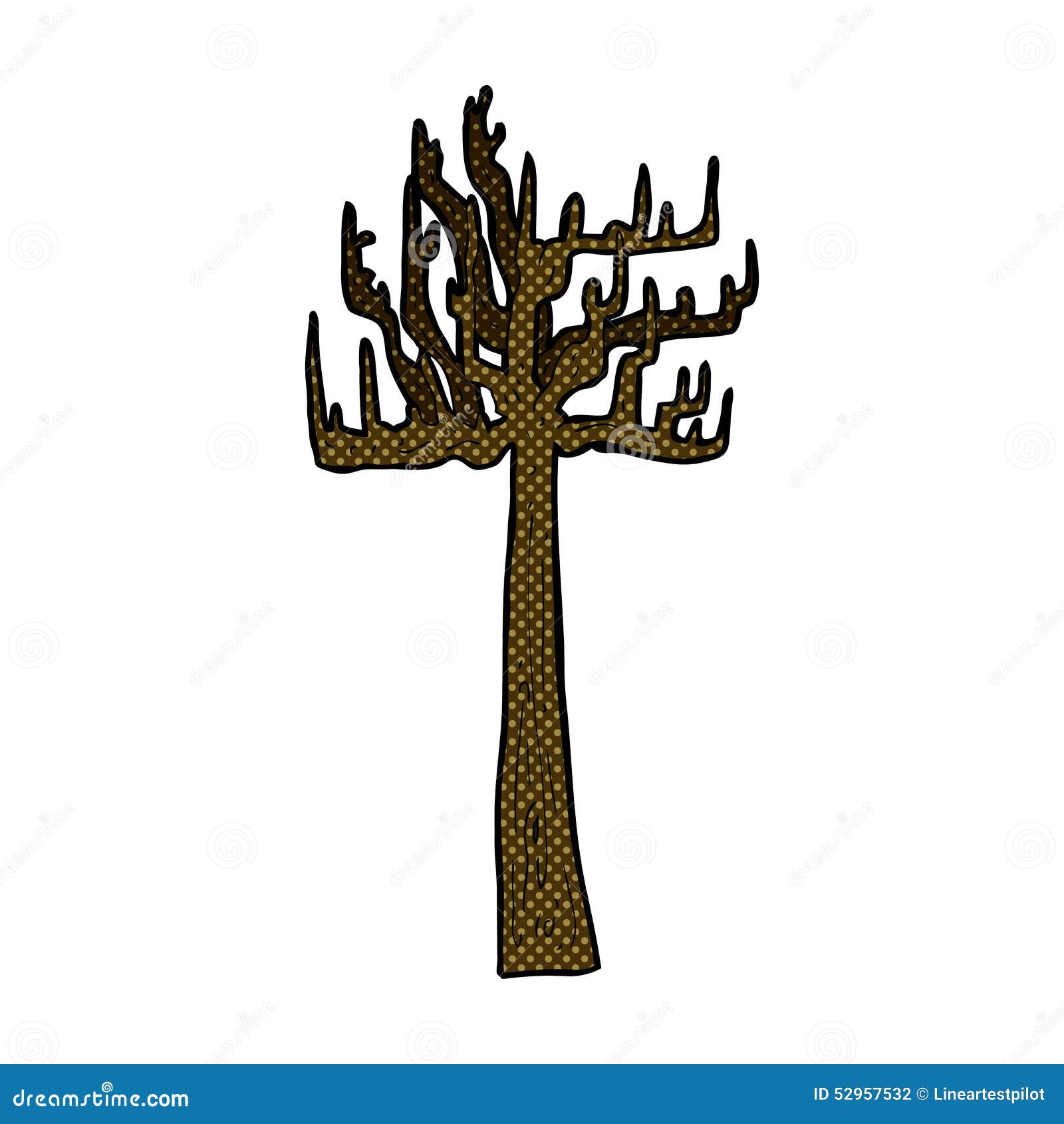 Old Bare Tree Comic Cartoon Stock Illustration - Illustration of comic ...
