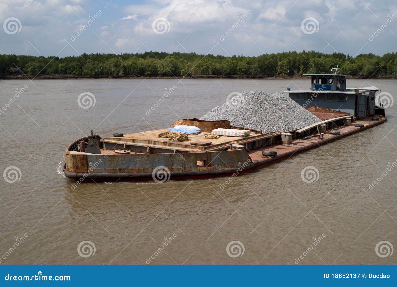 Old barge stock image. Image of trading, goods, rust - 18852137