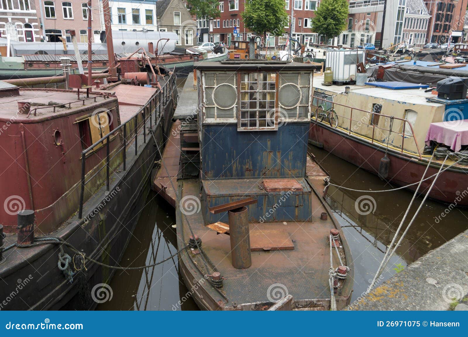 Old barge stock image. Image of house, water, canal, transportation ...