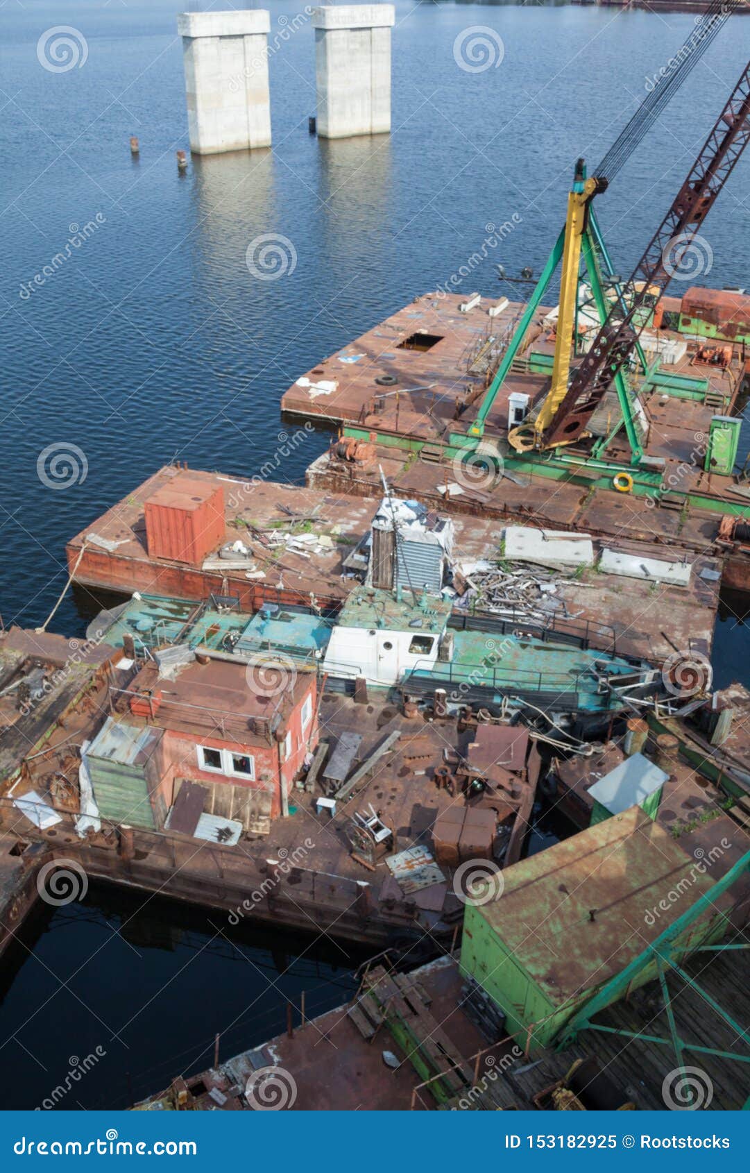Old barges in the port stock image. Image of boat, barge - 153182925