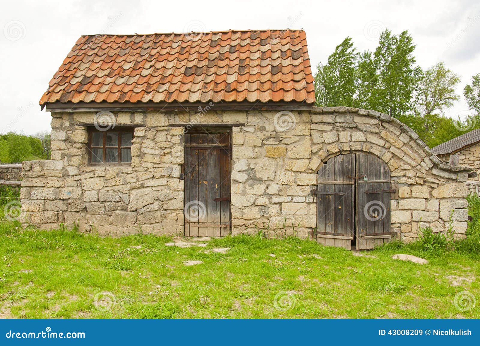 Old Barn Cellar with Ceramic Tiles Stock Image - Image of construction ...
