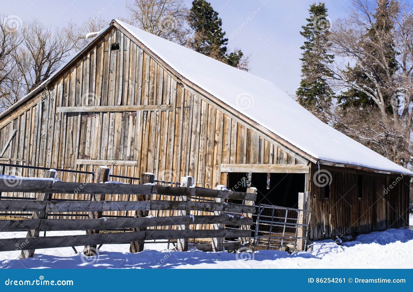 Old Barn stock image. Image of farm, ranch, winter, brown - 86254261