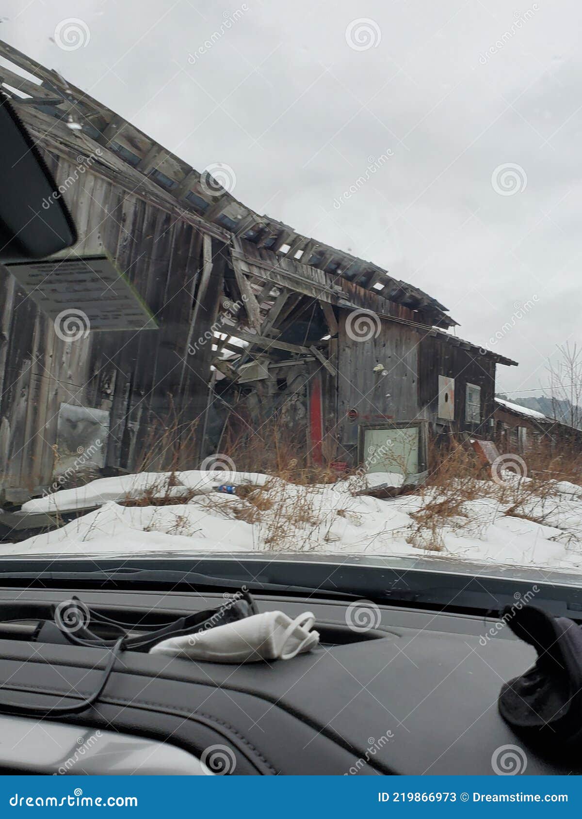 Old barn collapse stock image. Image of collapse, building - 219866973