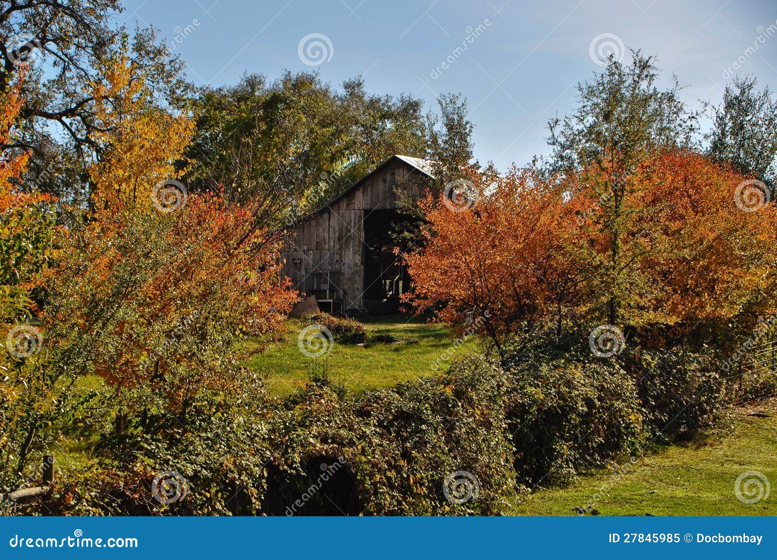 Old Barn in the fall stock image. Image of landscape - 27845985