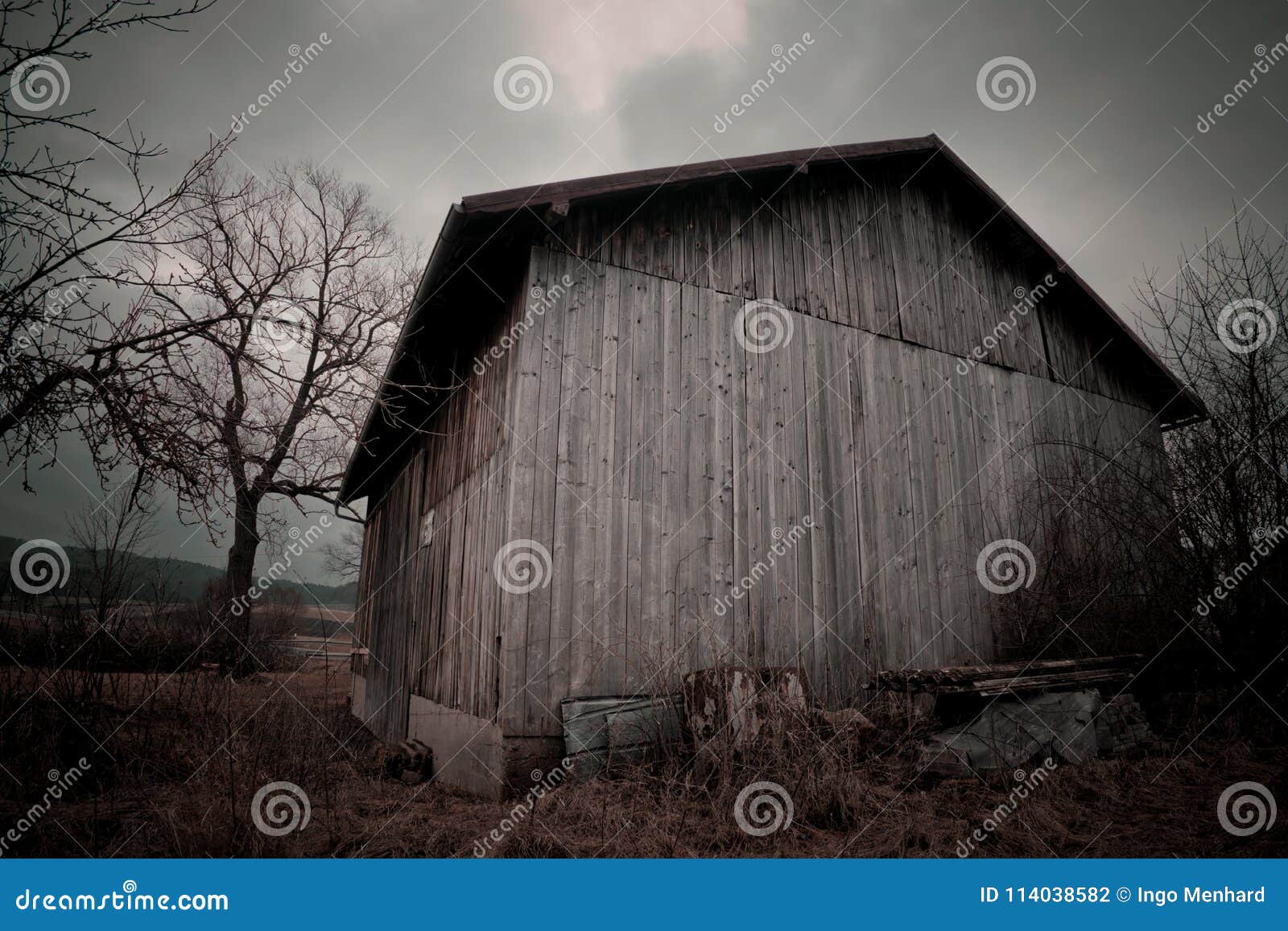 Old Barn in Front of a Dramatic Sky Stock Photo - Image of weather ...