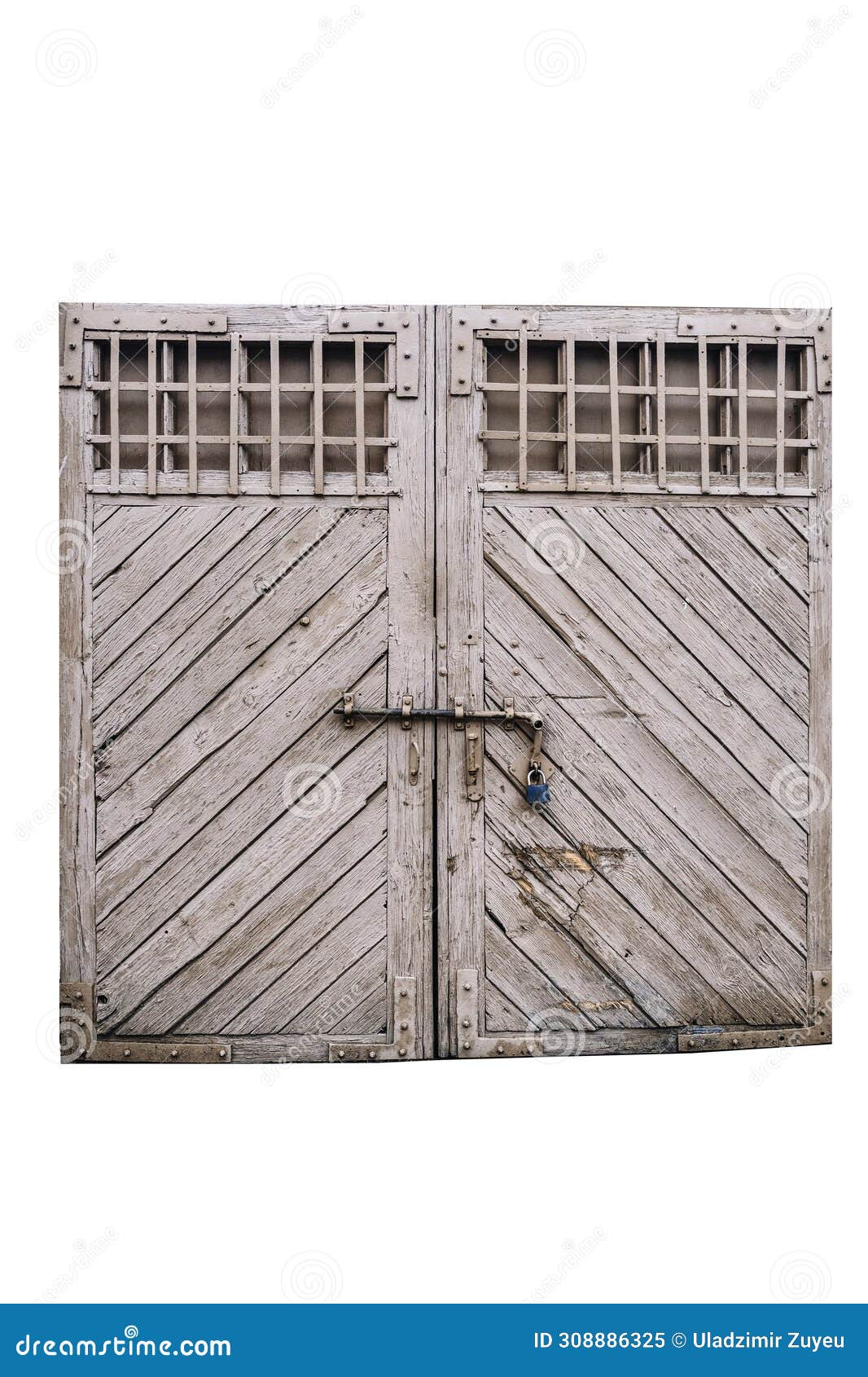 Old Barn Gate Isolate. Wooden Rustic Gate for a Warehouse, Stable or ...