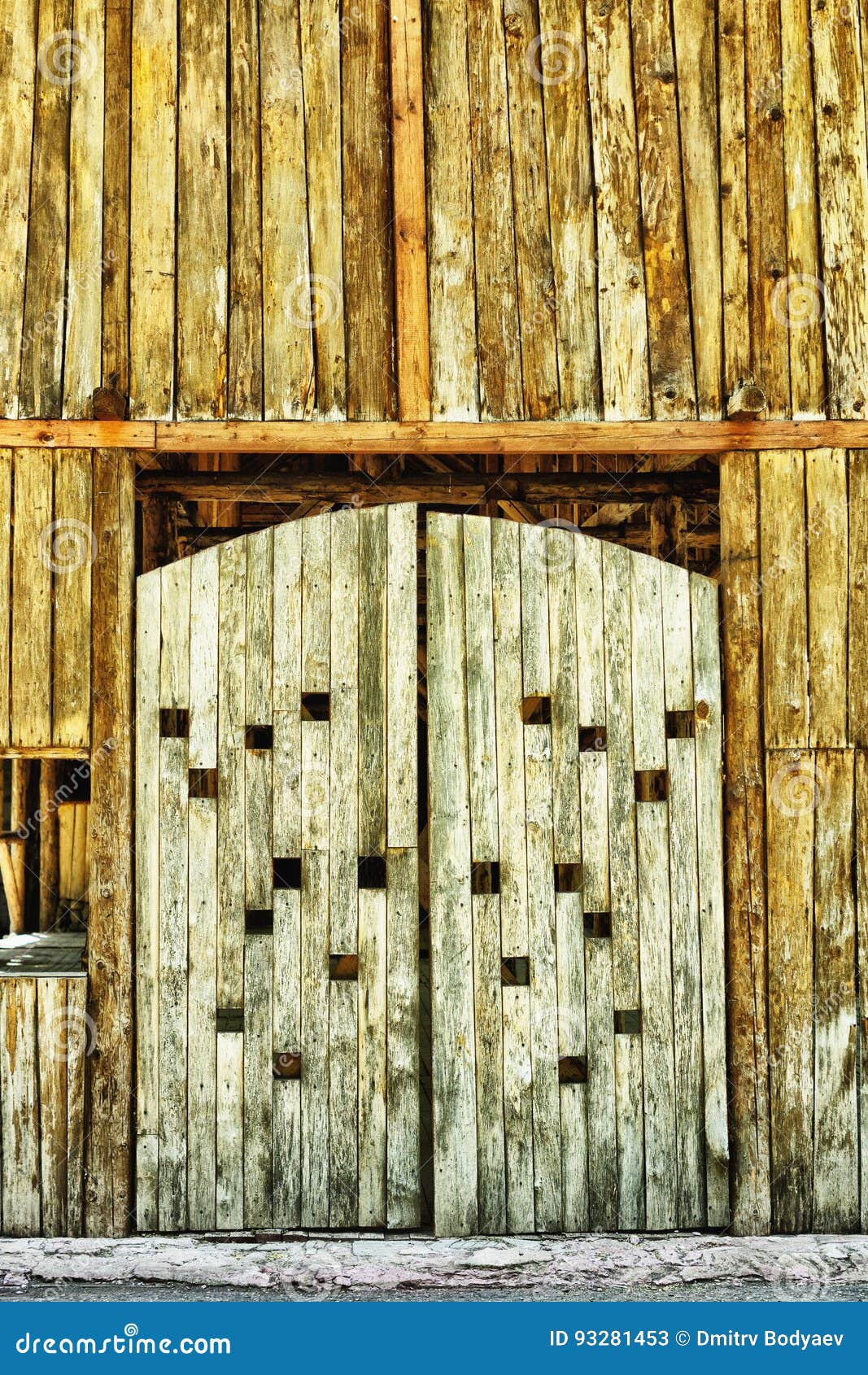 The Old Barn Gate from the Wooden Planks Stock Image - Image of pattern ...