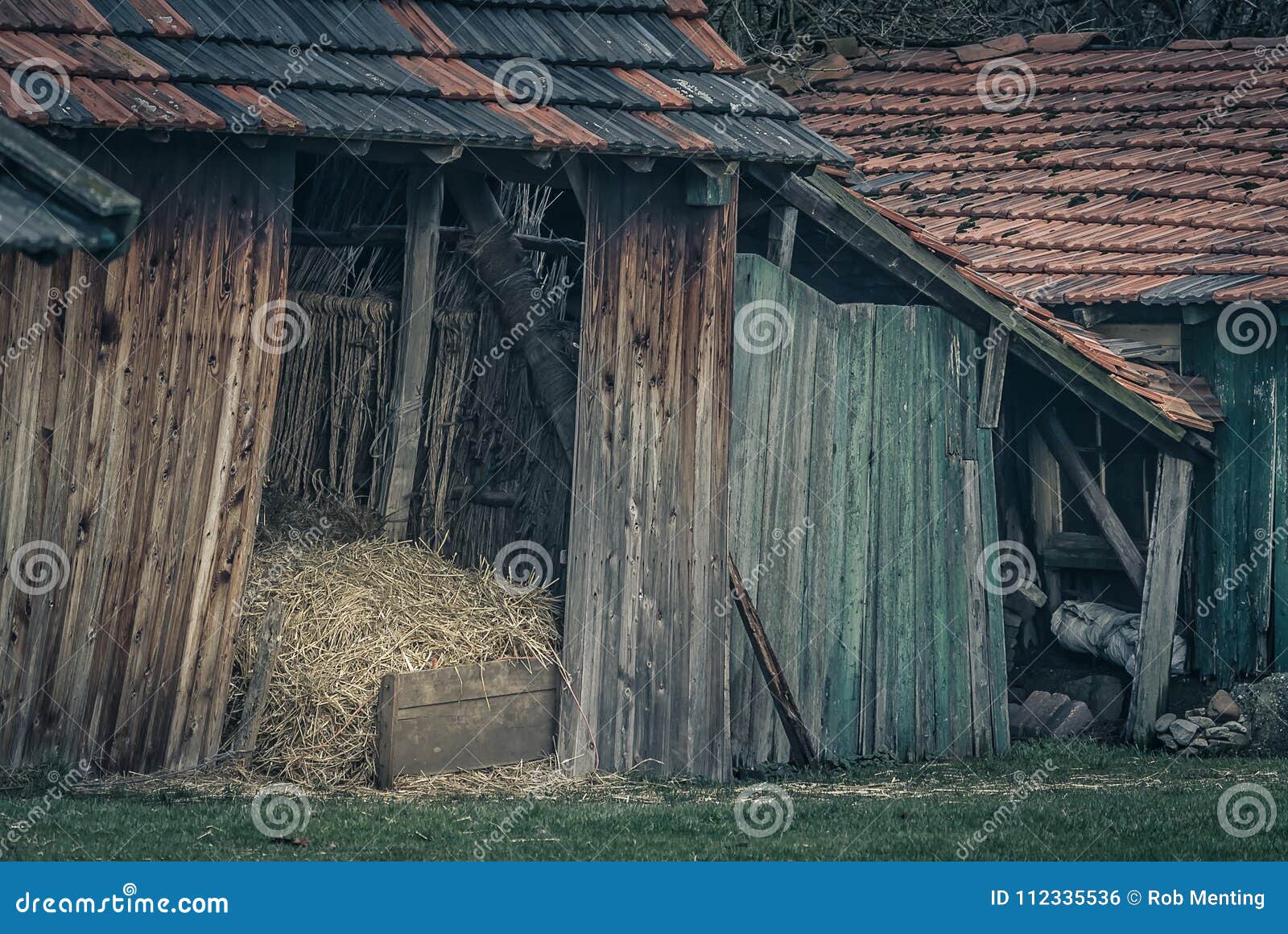 Old barn with hay stack stock photo. Image of canon - 112335536