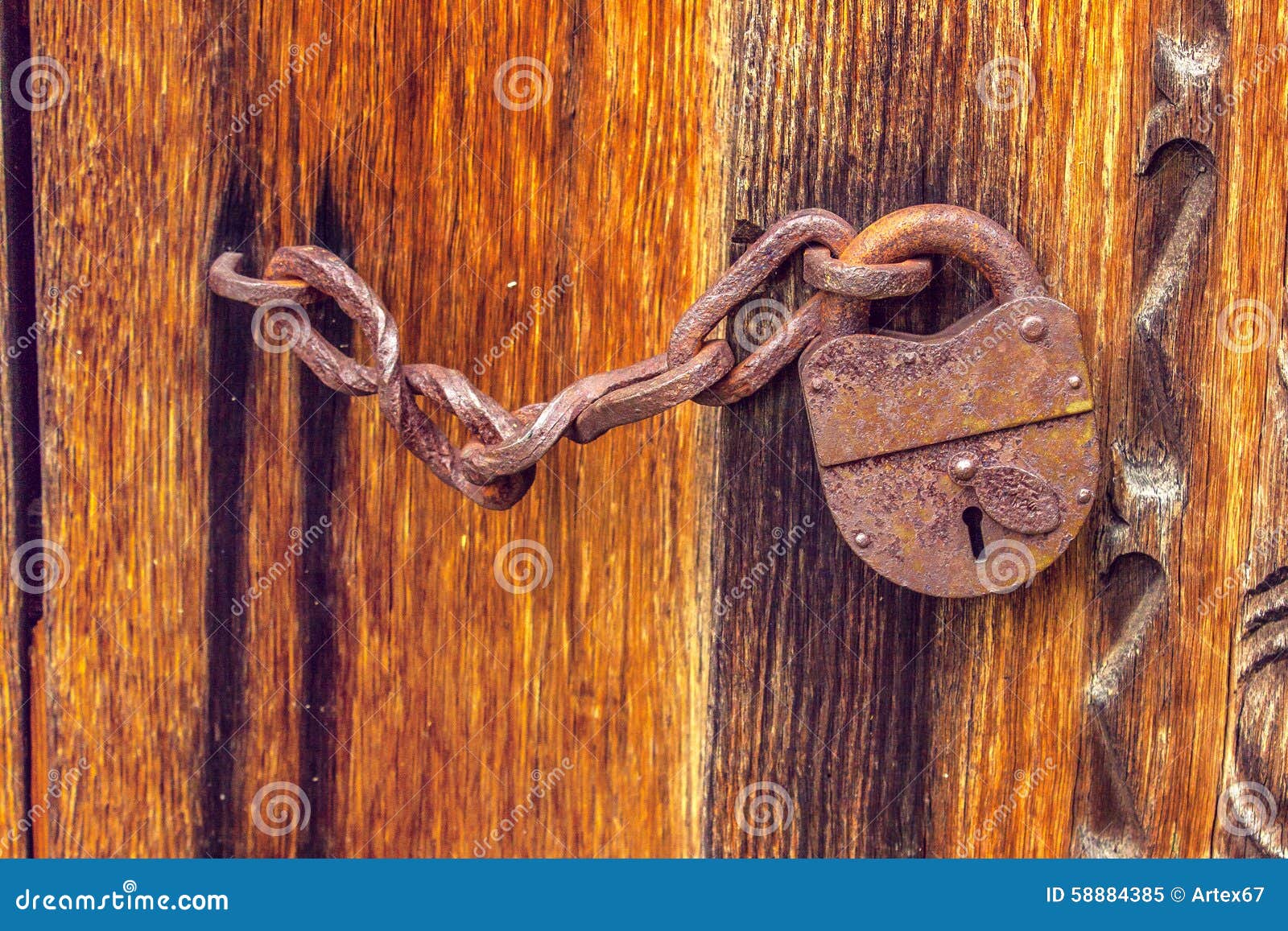Old Barn Rusty Lock on the Door Stock Image - Image of padlock, close ...
