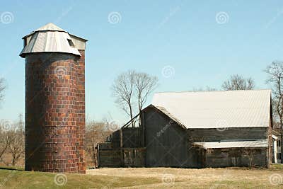 Old barn and silo stock photo. Image of agriculture, barn - 14382100