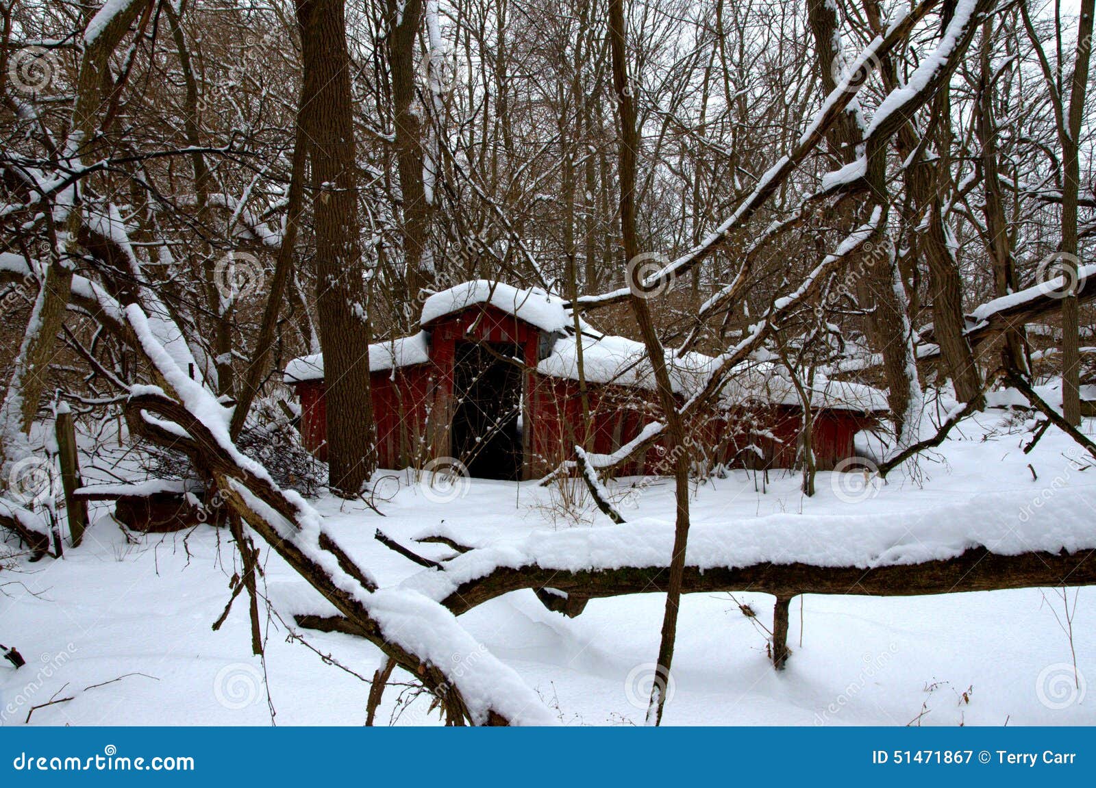 Old barn in snow stock image. Image of season, outdoor - 51471867