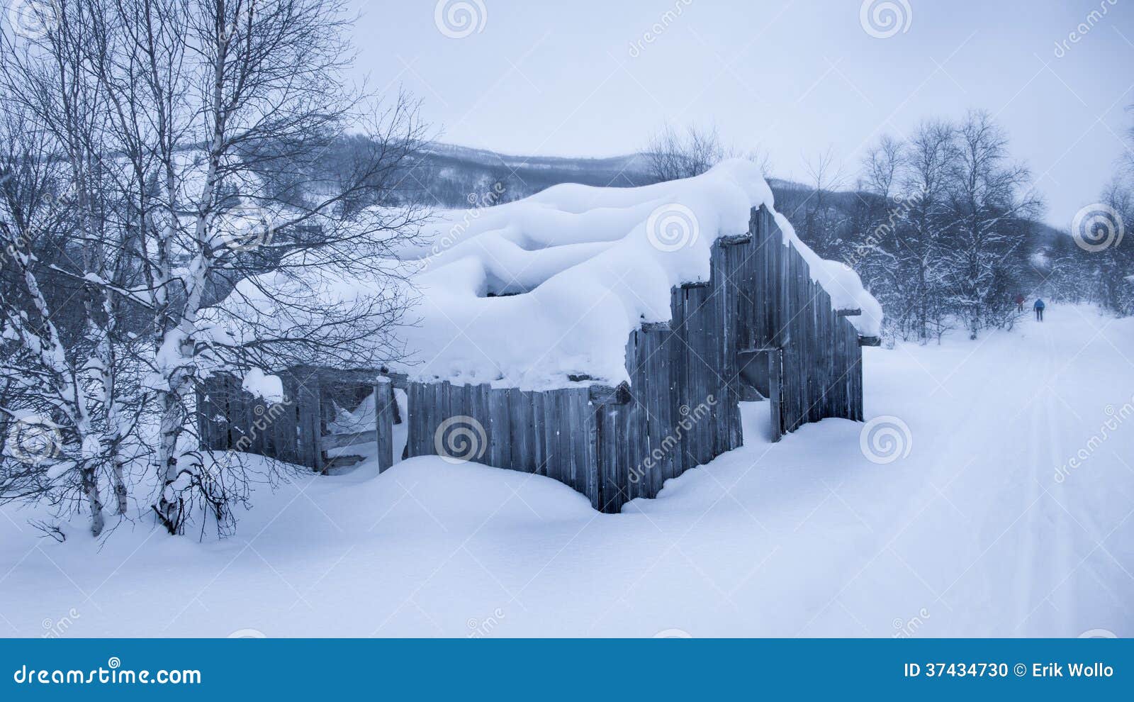 Old barn with snow stock photo. Image of norwegian, beautiful - 37434730