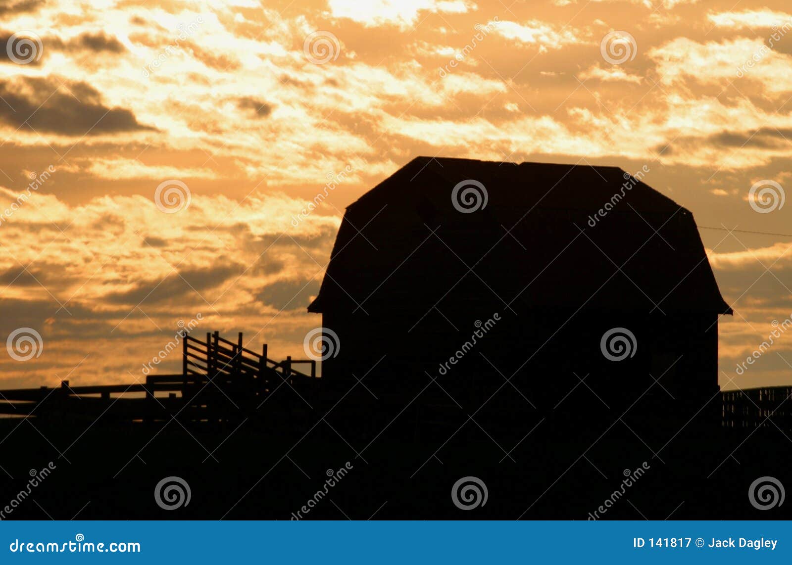 Old barn at sunrise stock image. Image of sunrise, fence - 141817