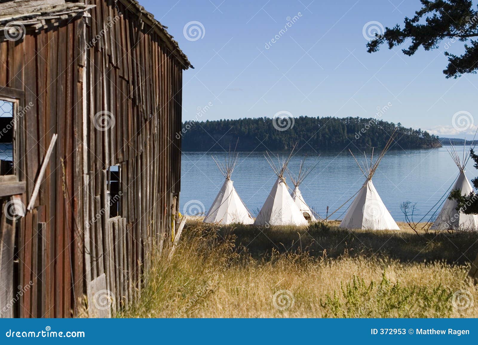 Old Barn and Teepees stock image. Image of tipi, primitive - 372953