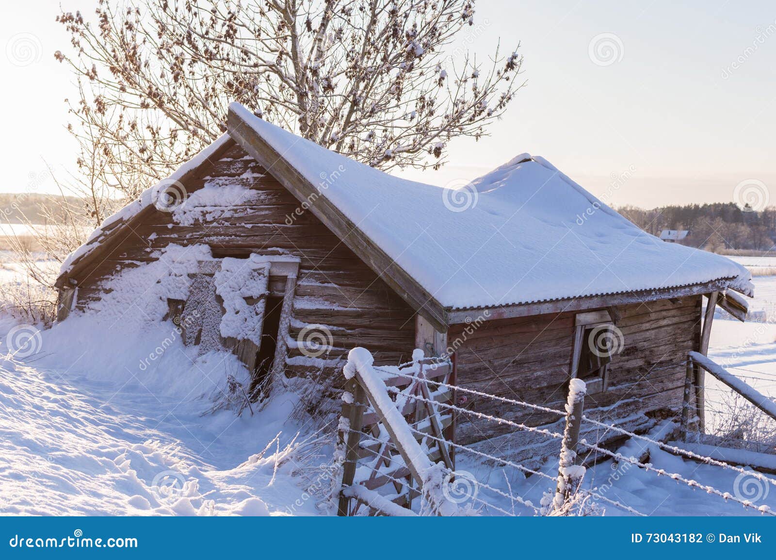 Old barn in winter stock photo. Image of snow, wood, house - 73043182