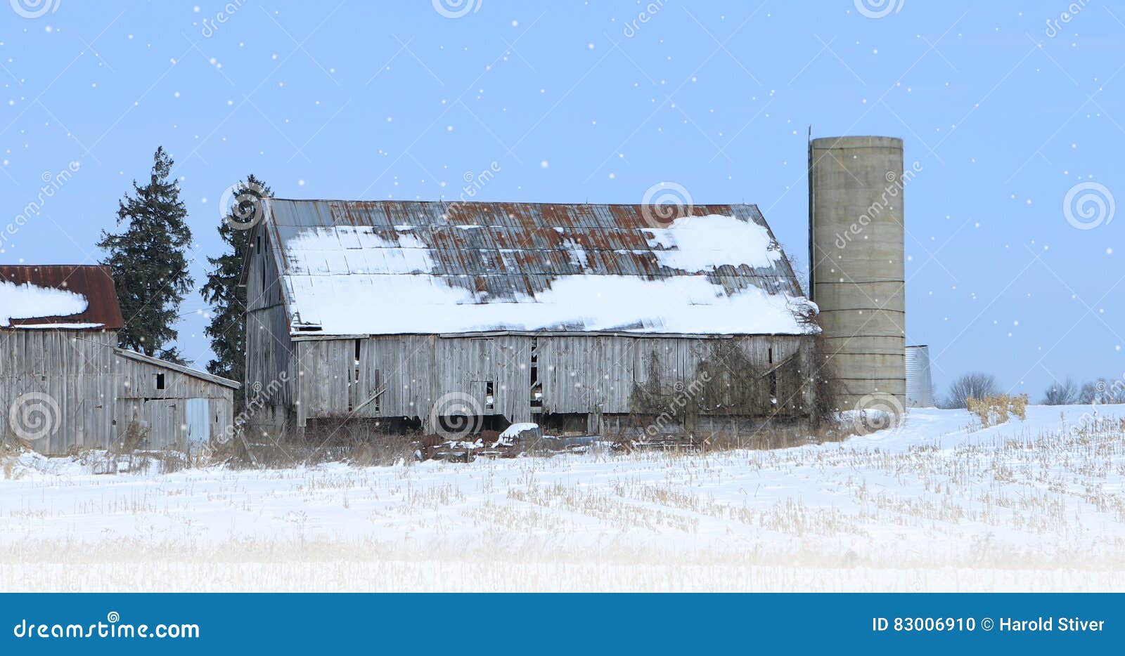Old Barn in a Winter Landscape Stock Photo - Image of winter, country ...