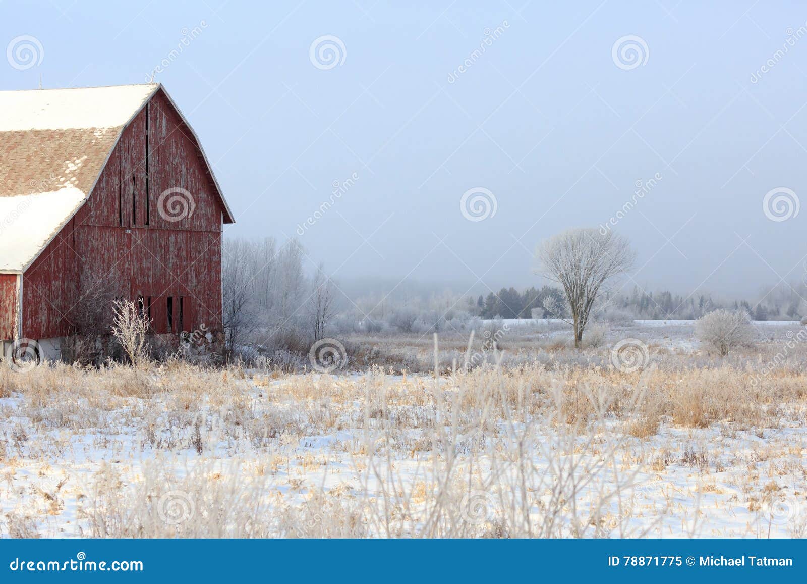 Old Barn in Winter stock image. Image of snow, next, weathered - 78871775