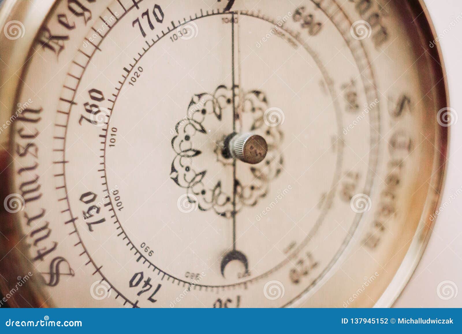 Old Barometer Dial Close Up with Added Grain Editorial Photography ...