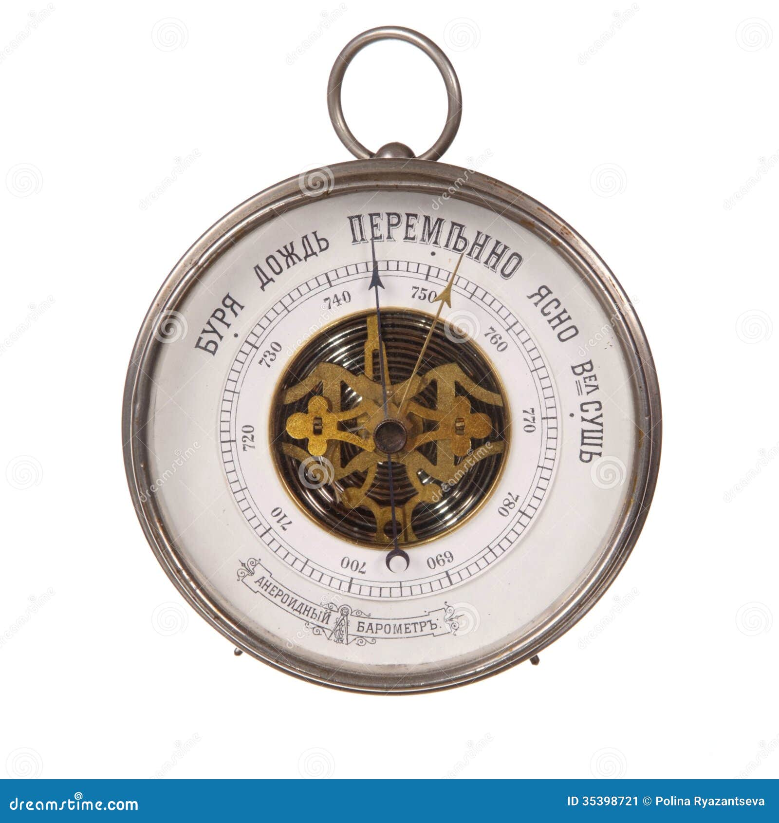 Old Barometer with Russian Inscriptions Stock Image - Image of dial ...