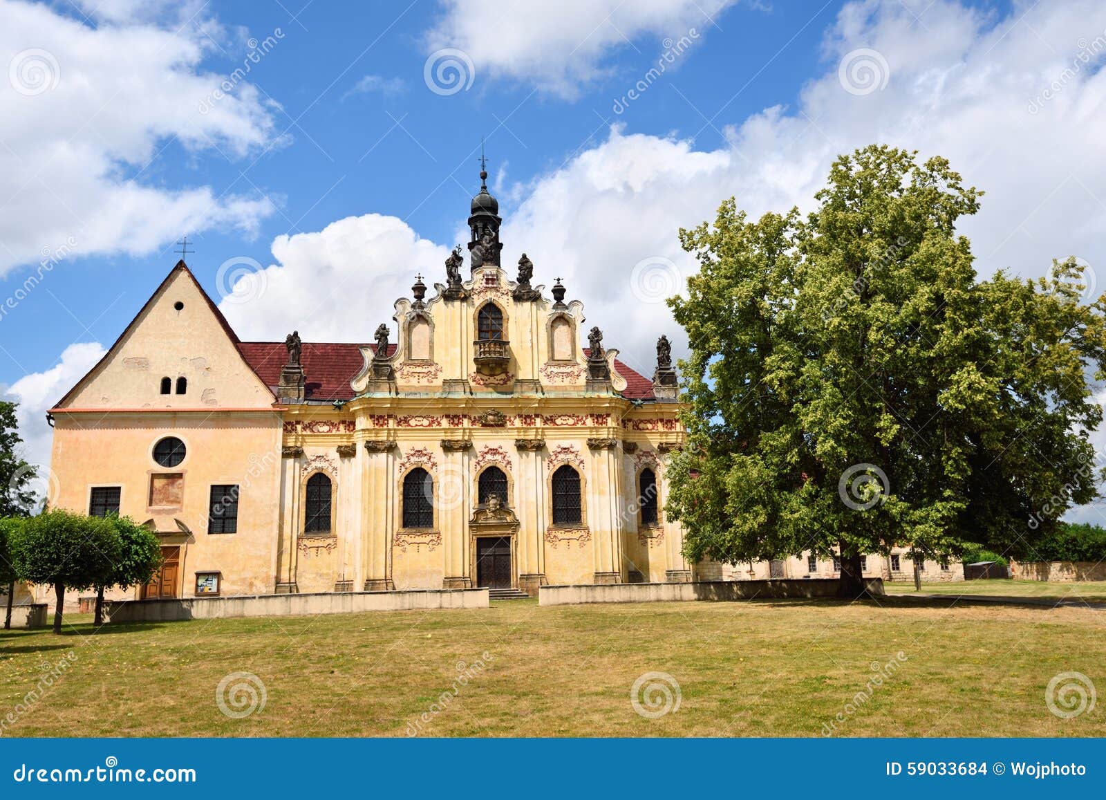 Old Baroque Church with Statues Stock Photo - Image of building ...
