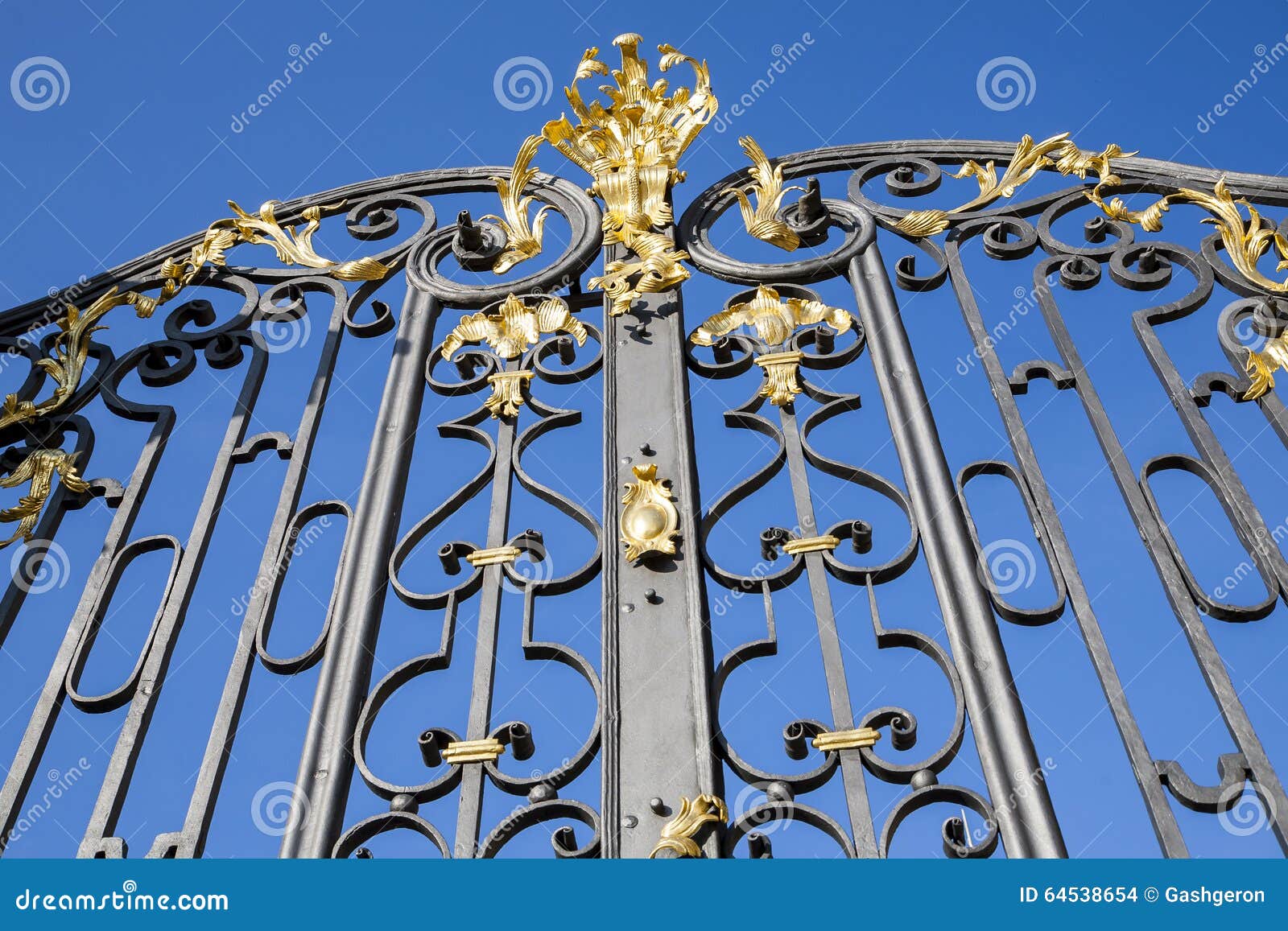Old baroque metal gate. stock photo. Image of empire - 64538654