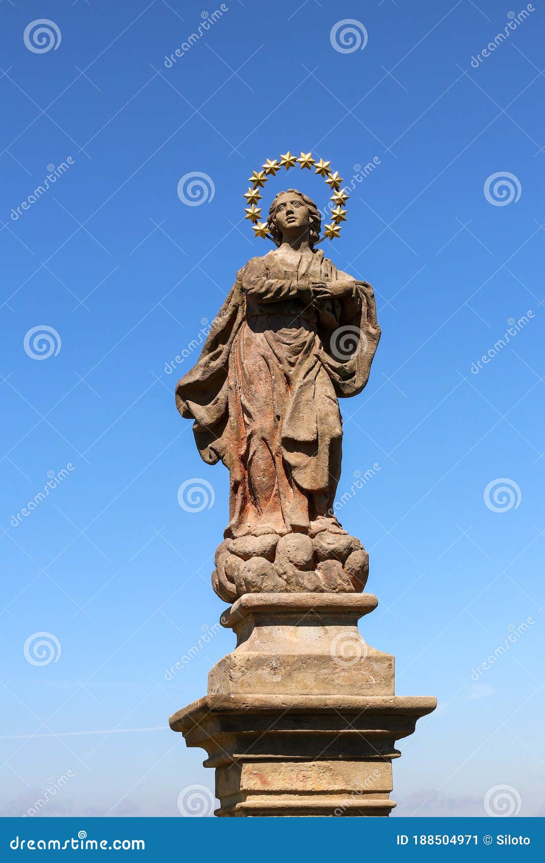 Baroque Statue of the Virgin Mary Stock Image - Image of rustical ...