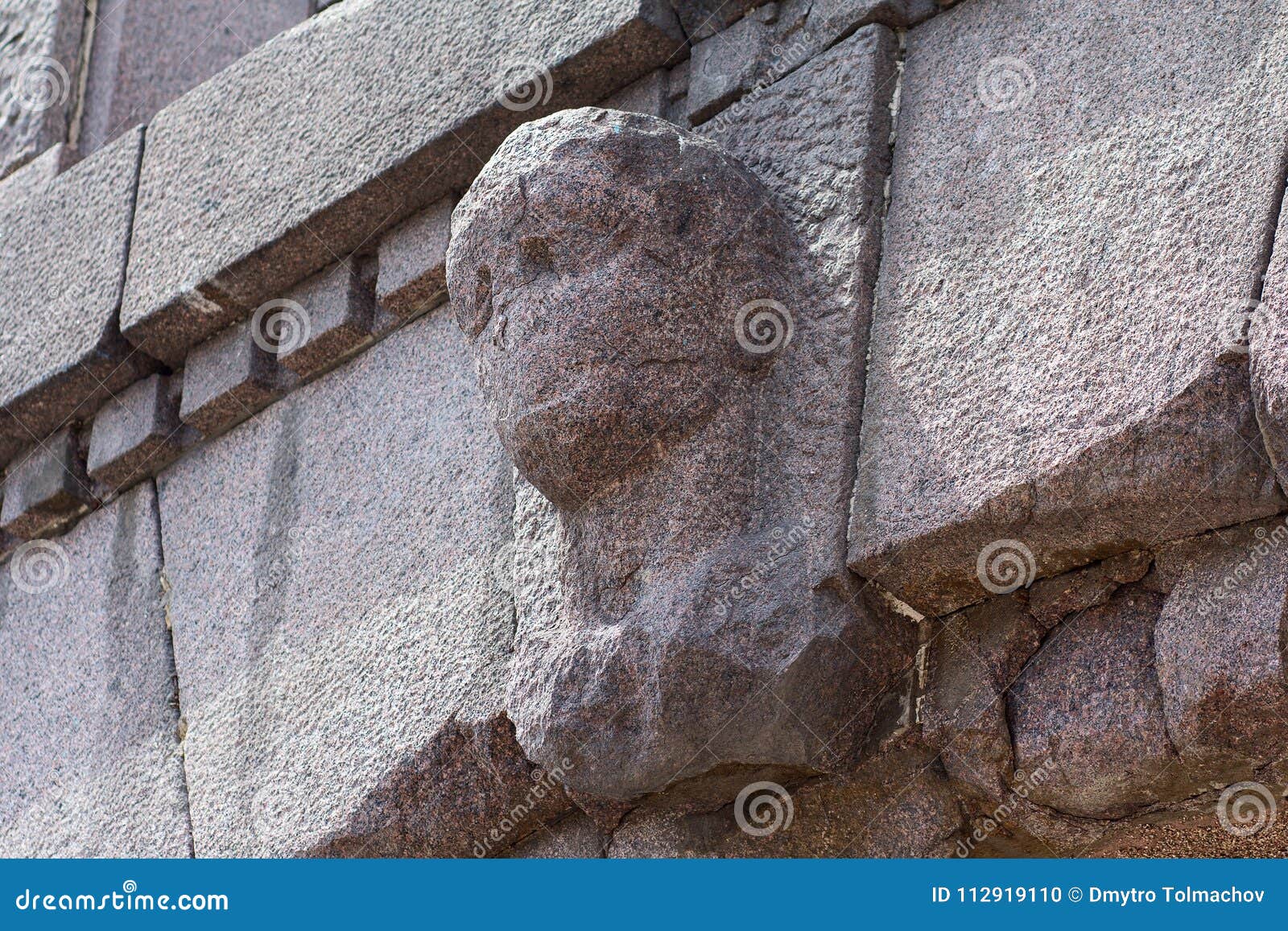 Old Bas-relief in the Form of the Human Head on a Building Facade Stock ...