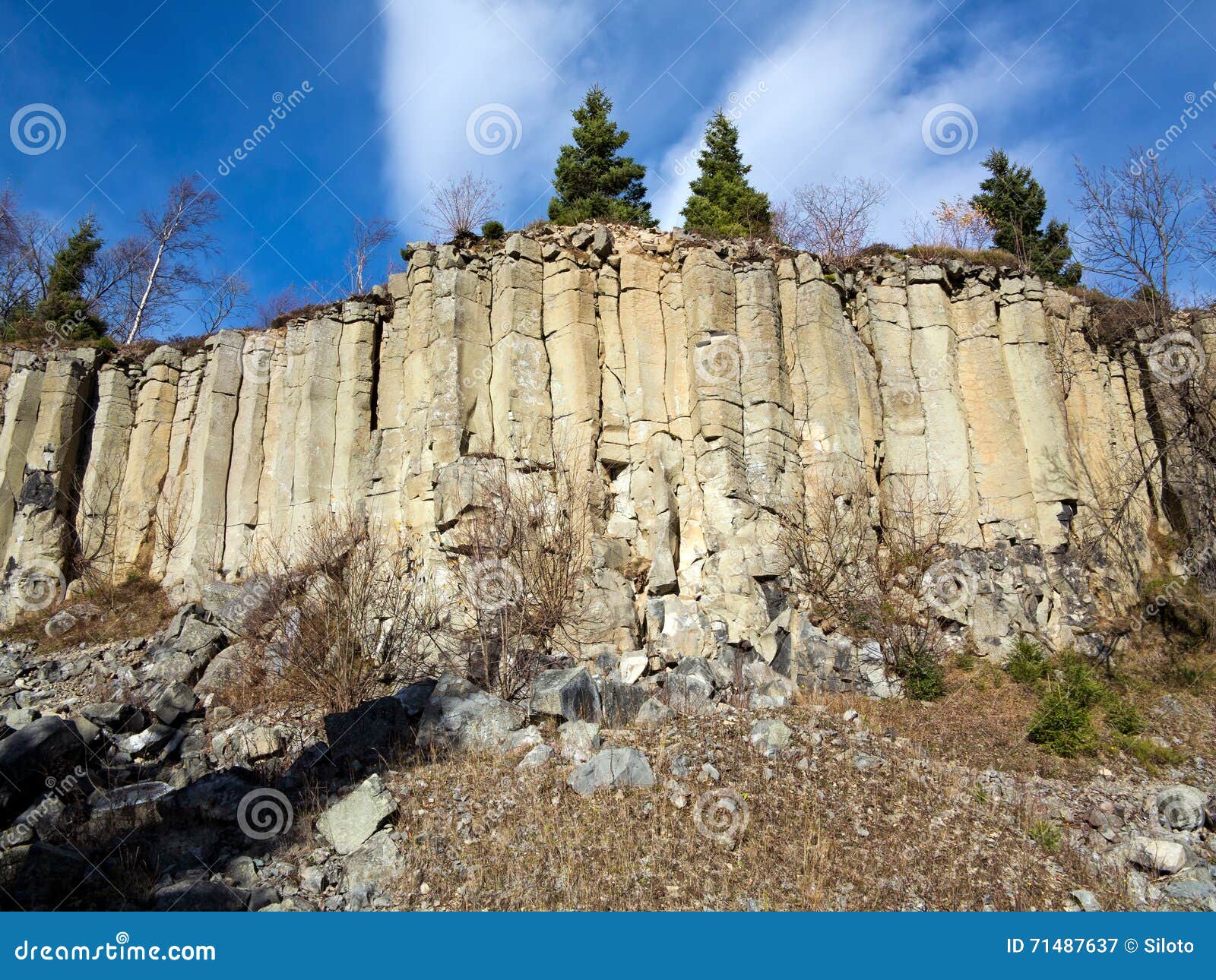 Old Basalt Quarry in the Ore Mountains - Basalt Columnar Jointing Stock ...