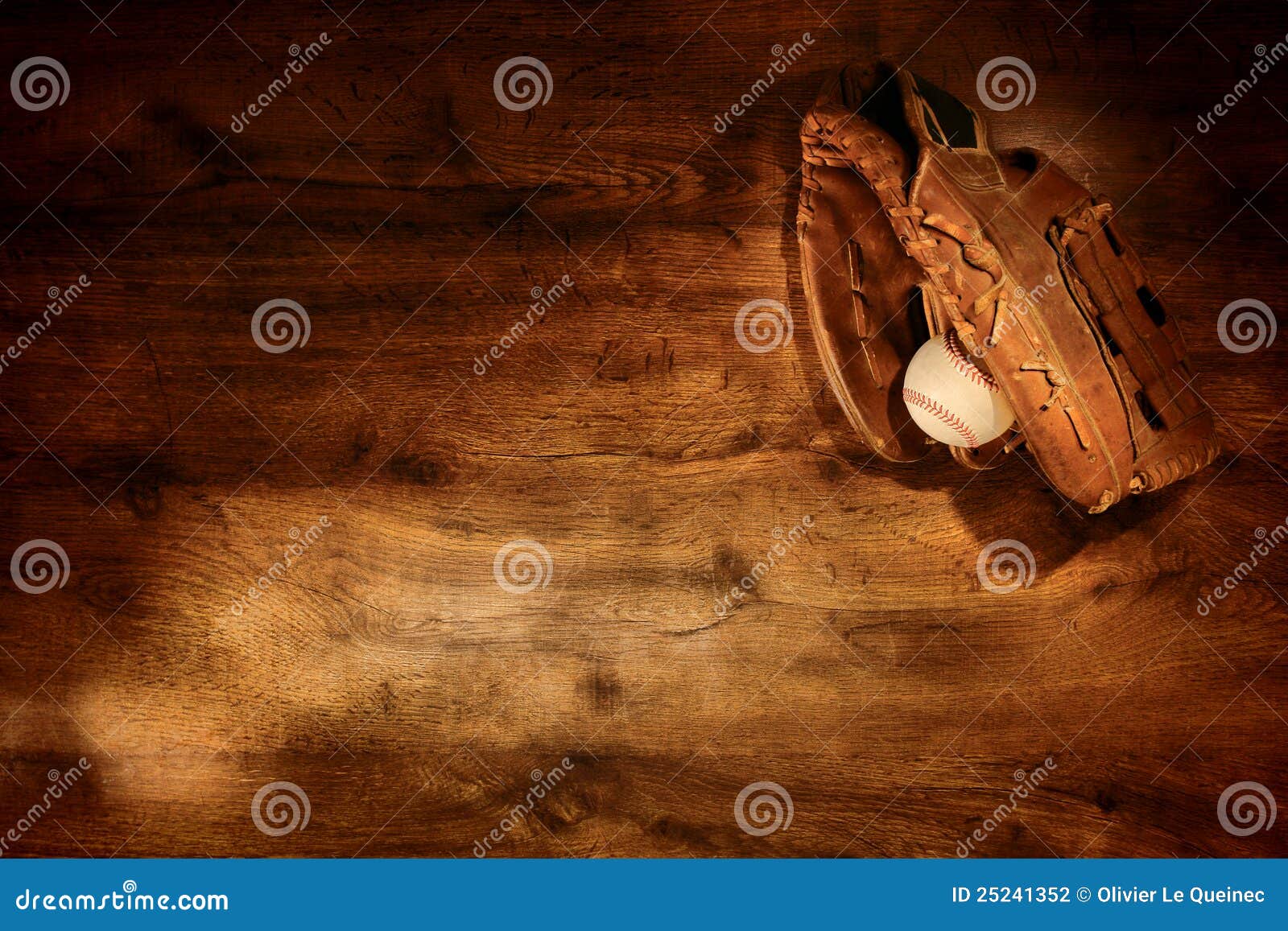 Old Baseball Glove and Ball on Wood Background Stock Photo - Image of ...