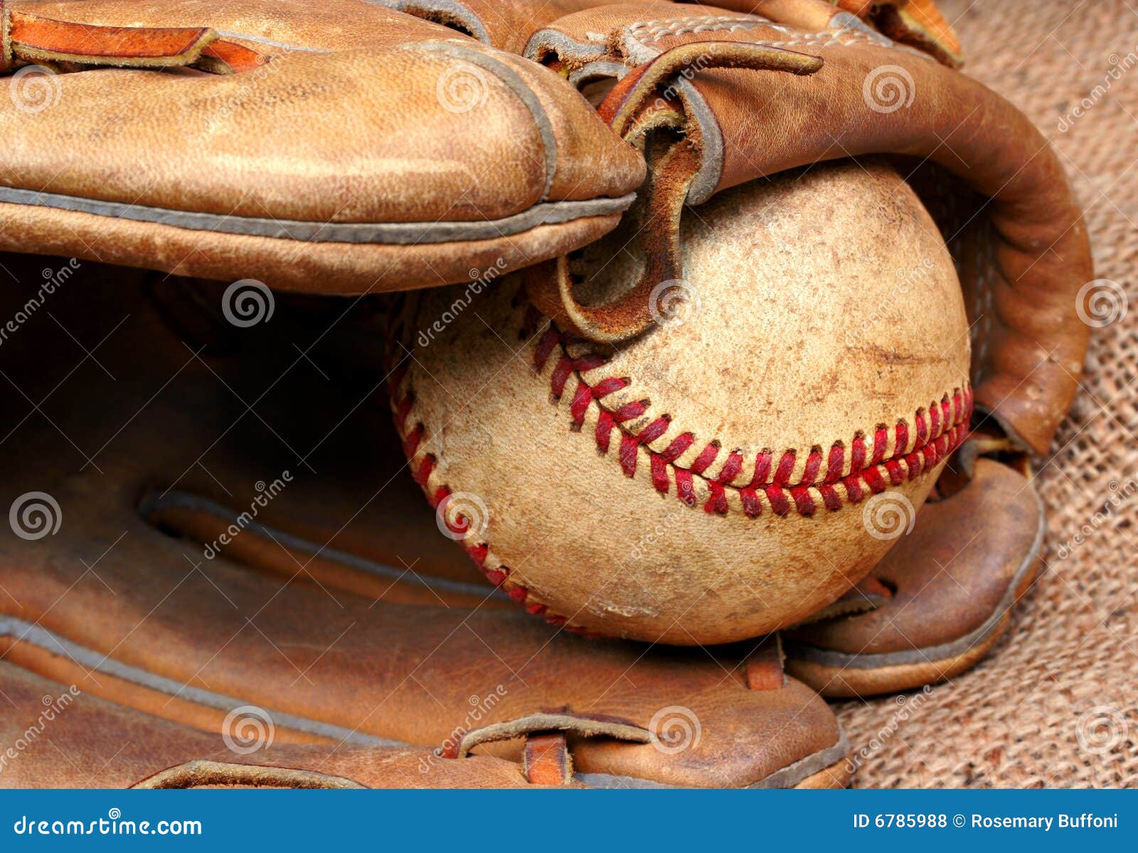 Old Baseball and Mitt stock photo. Image of rustic, details - 6785988