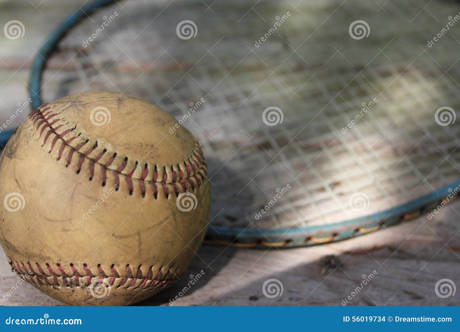 Old Baseball and Racket stock photo. Image of badminton - 56019734