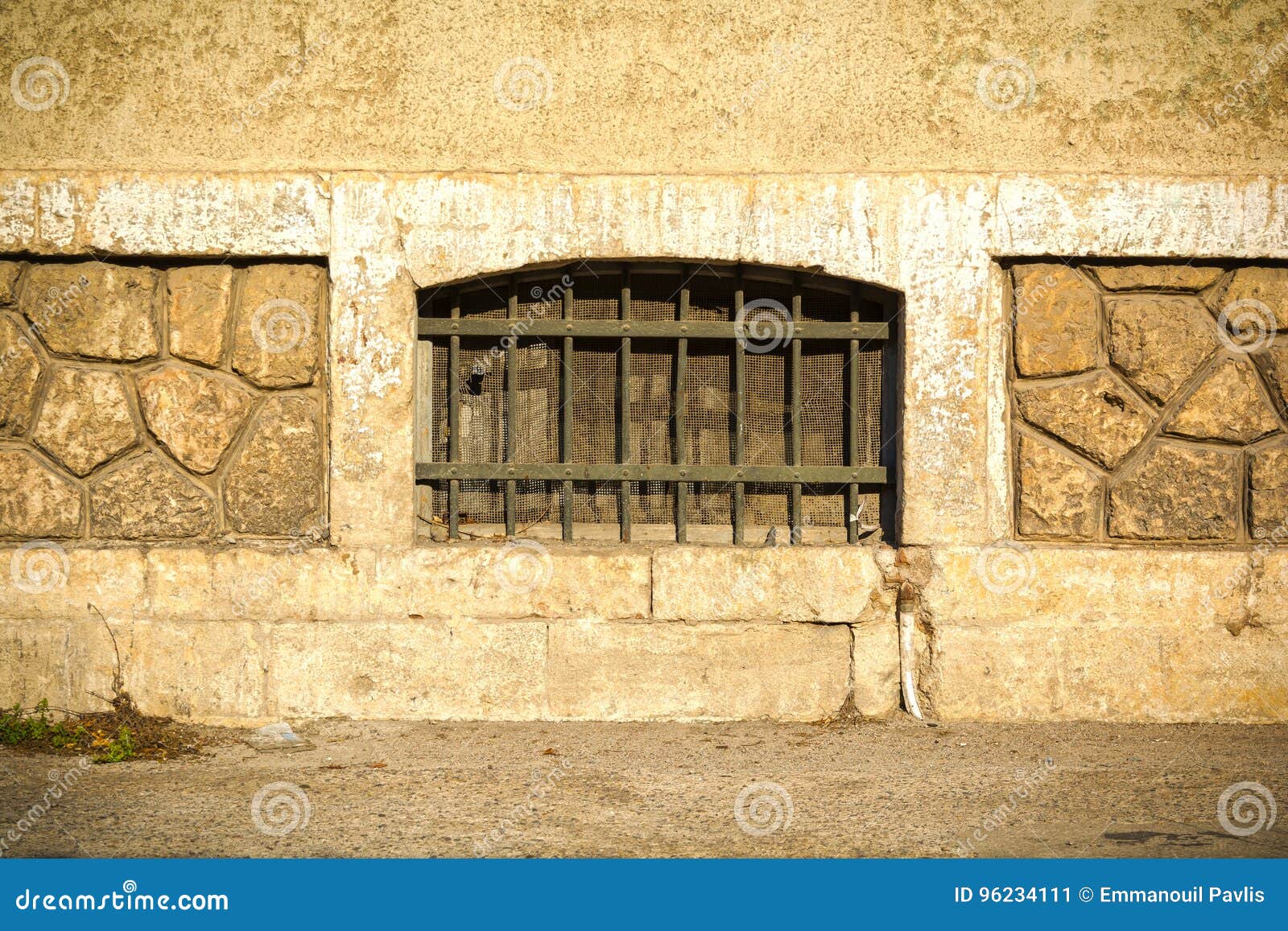 Basement Window With A Metal Barrier Royalty-Free Stock Photography ...
