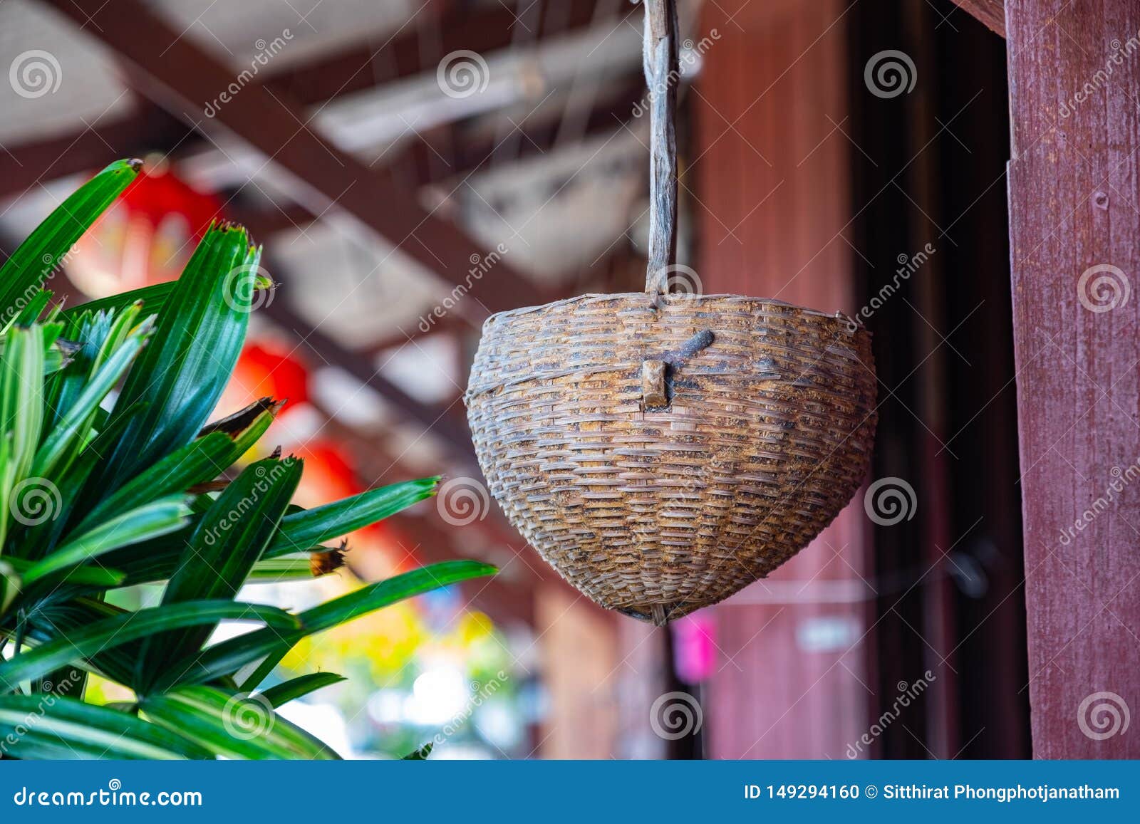 Old Basket Thai Style Home Decoration Stock Photo - Image of home ...
