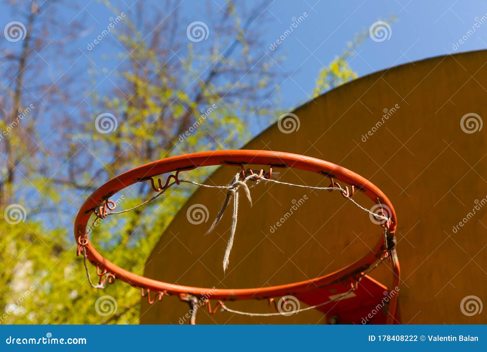 Old basketball backboard. stock photo. Image of ground - 178408222