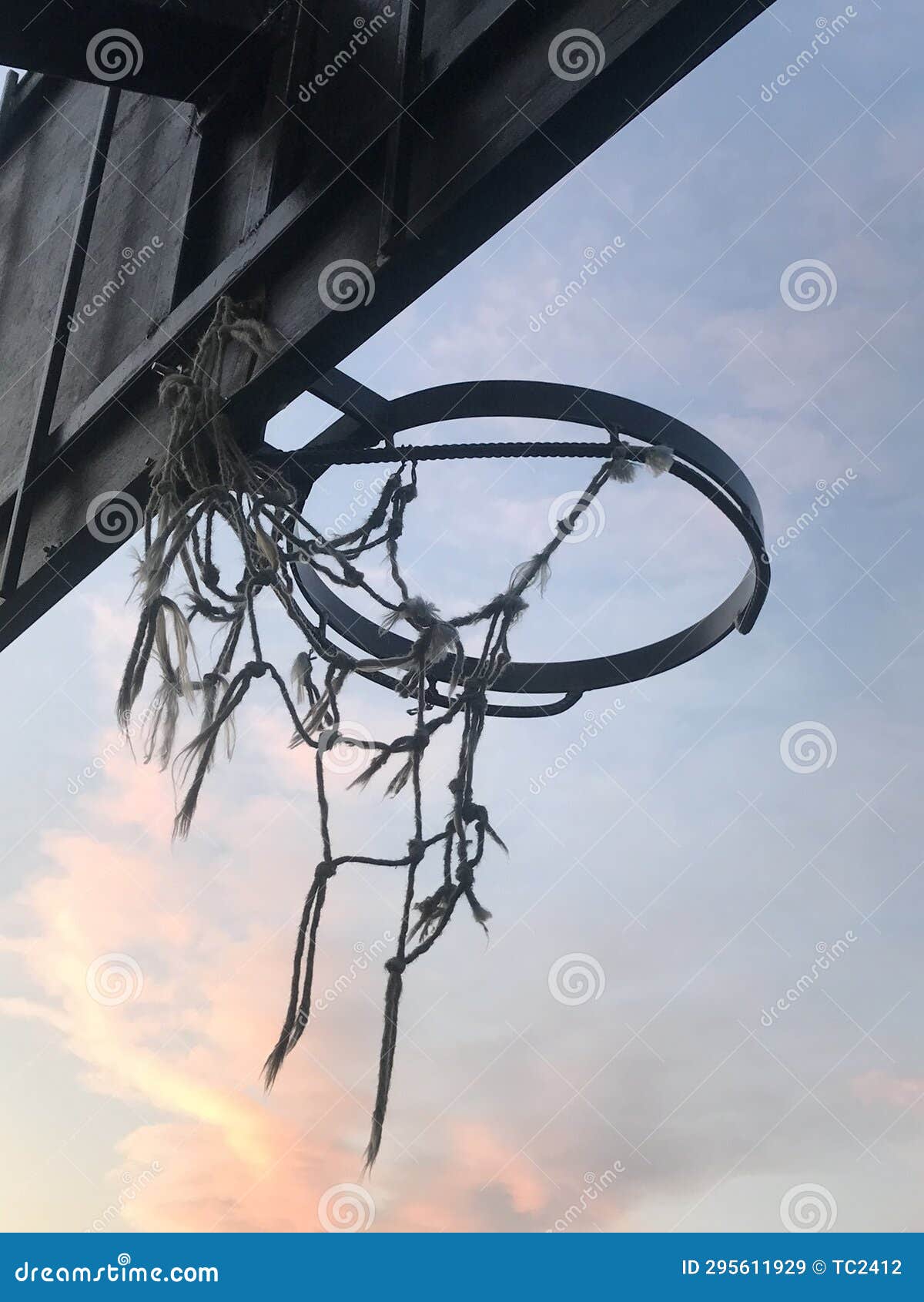 Old Basketball Hoop in the Park Stock Image - Image of exercise, metal ...