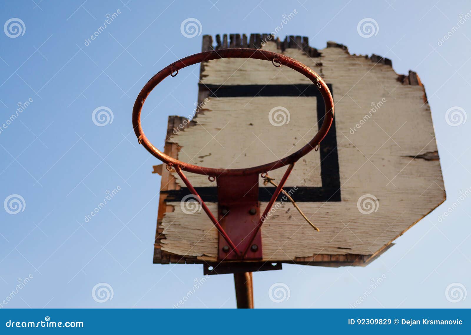 Old Basketball Hoop stock image. Image of board, outside - 92309829