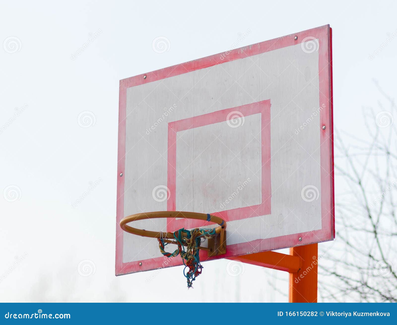 An Old Basketball Ring. Old Basket Stock Photo - Image of board ...
