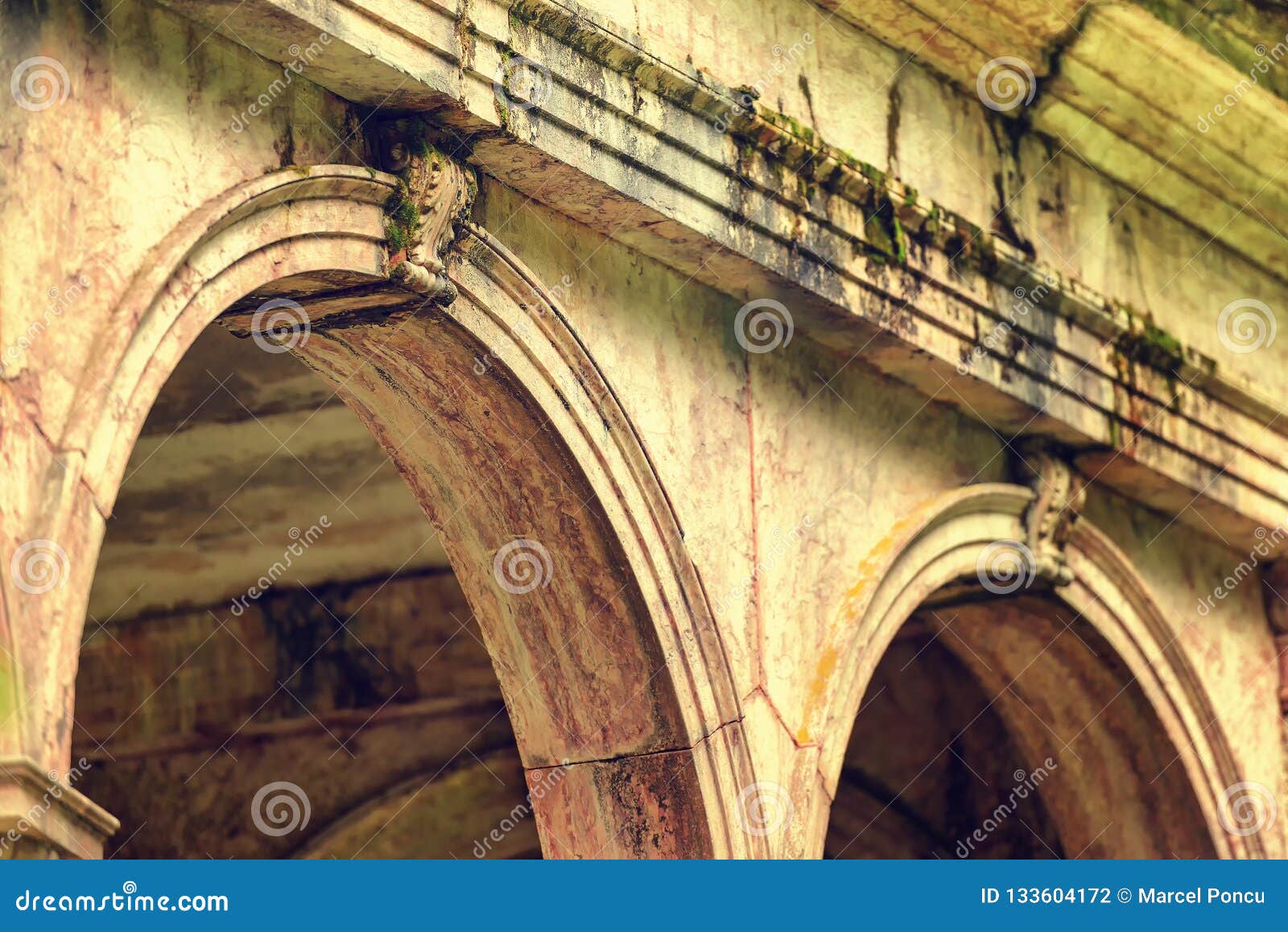 Old Bath House Villa Doric Style in Moneasa Stock Photo - Image of ...