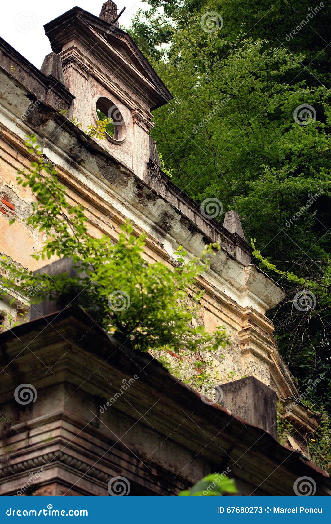 Old Bath House Villa Doric Style in Moneasa Stock Image - Image of ...