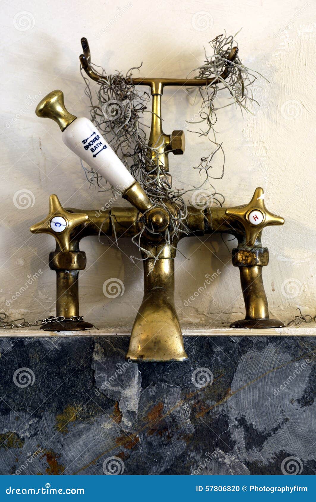 Old bath taps stock photo. Image of home, brass, obsolete - 57806820