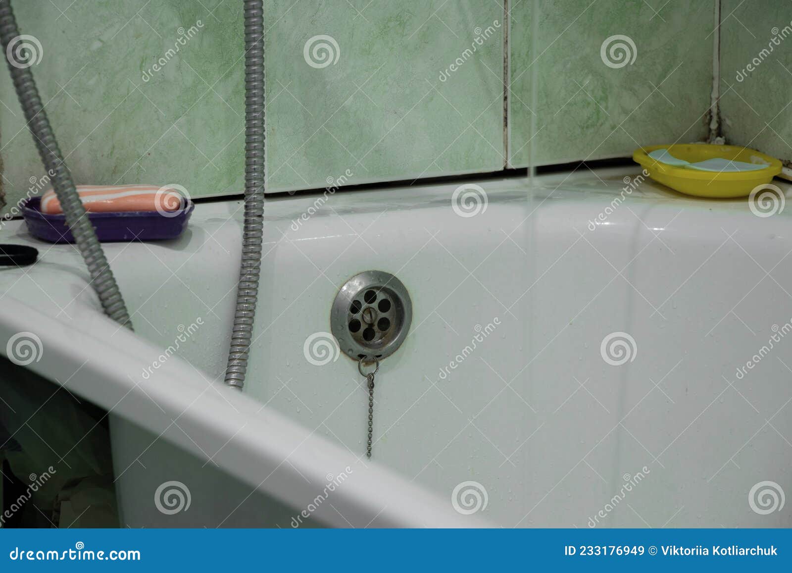 An Old Bathroom in a Soviet Apartment without Renovation, a Bathroom ...