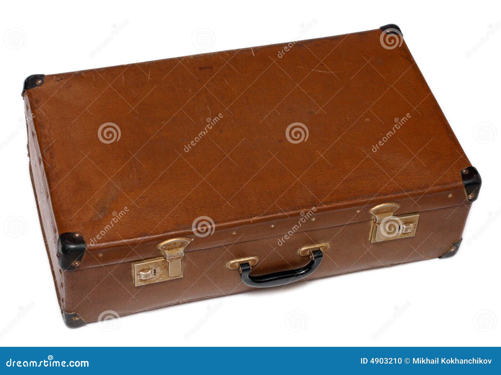Old battered brown case stock photo. Image of white, rivets - 4903210