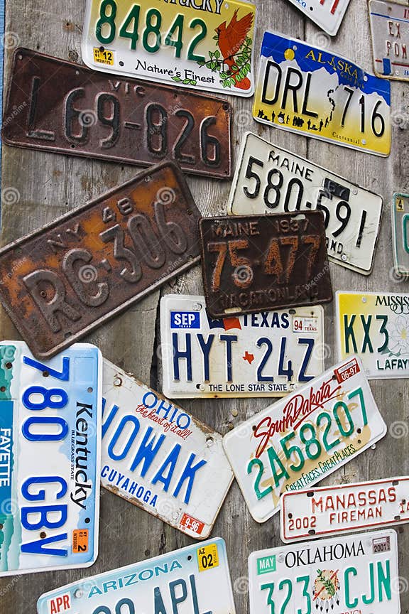 Old and Battered Car Registration Plates Stock Photo - Image of ...