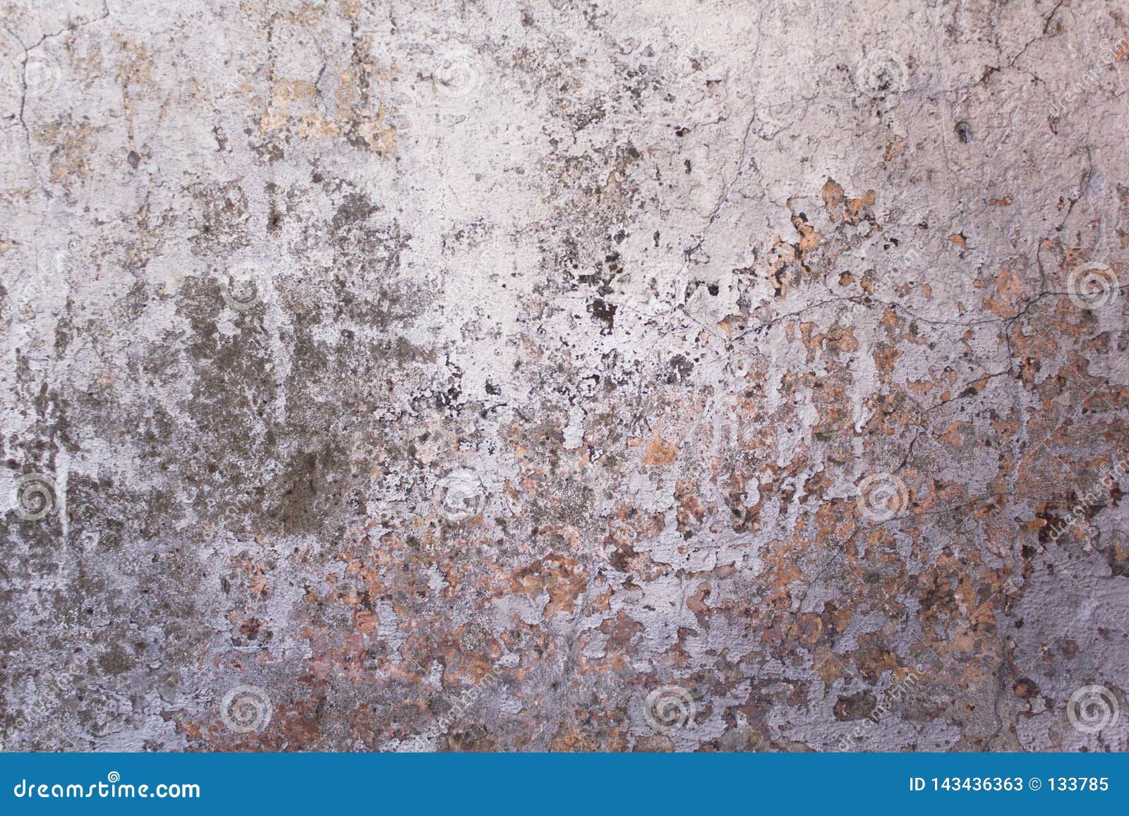 Old Battered White Concrete Wall with Cracks and Stains of Dark Paint ...